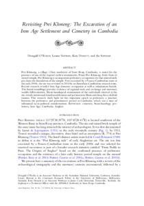 Revisiting Prei Khmeng: the excavation of an Iron Age settlement and ...