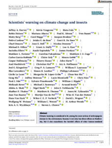 Scientists' warning on climate change and insects